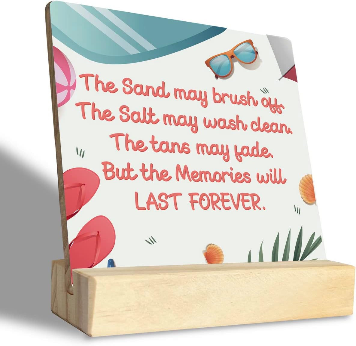 Amazon.com: Beach Wooden Table Sign, The Sand May Brush Off the Salt ...