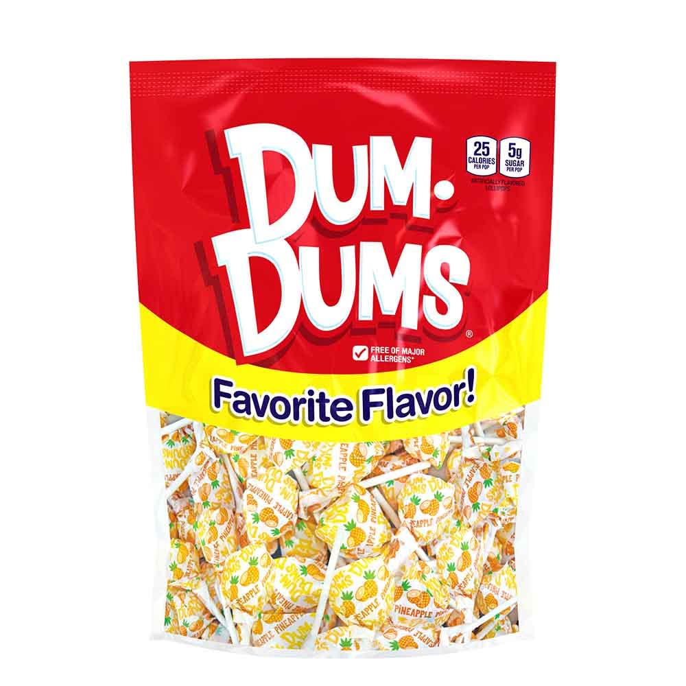 Amazon.com : Dum Dums Pineapple Lollipops - Bulk Candy Bag with ...