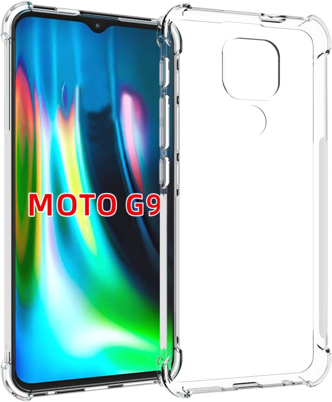 for Motorola G9 Case/Moto G9 Play / E7 Plus Case Clear TPU Four Corners ...