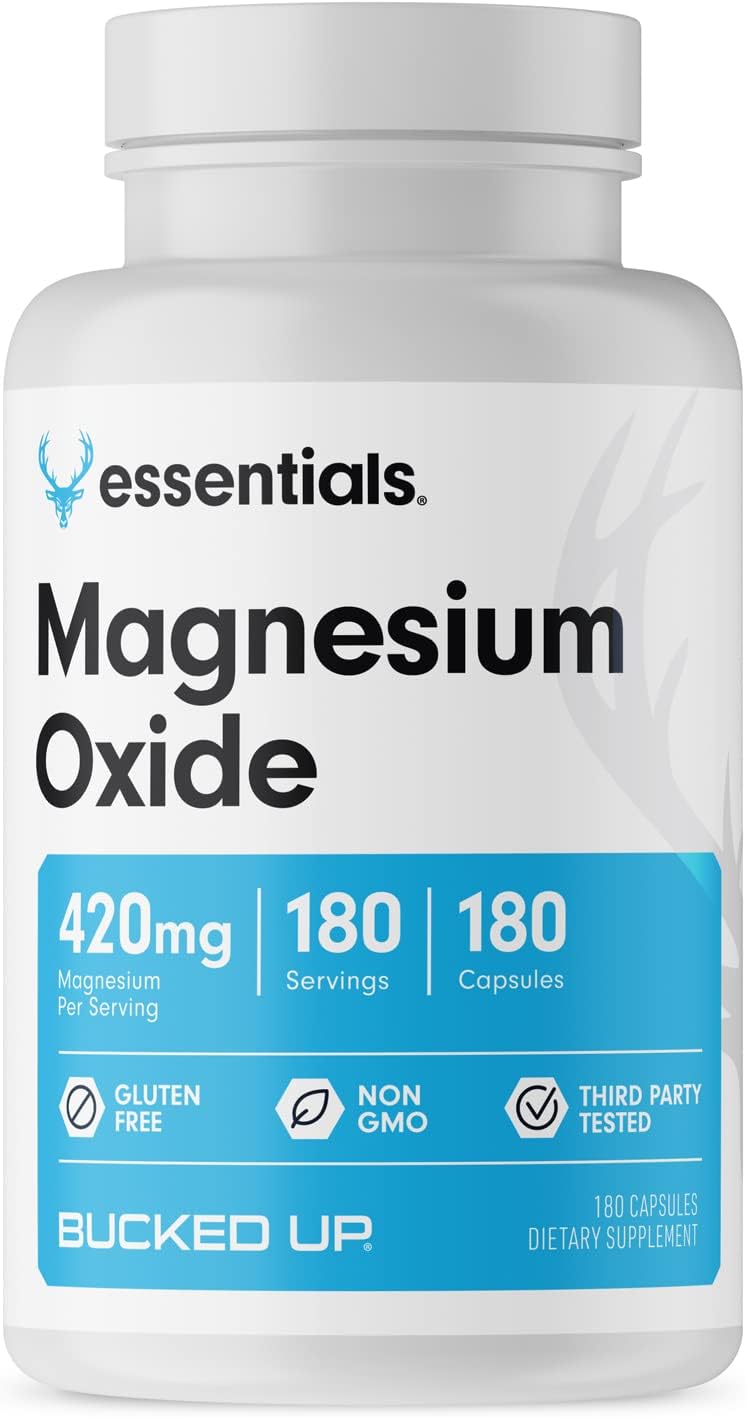 Amazon.com: Bucked Up Magnesium Oxide 420mg, Bucked Up Essentials (180 ...