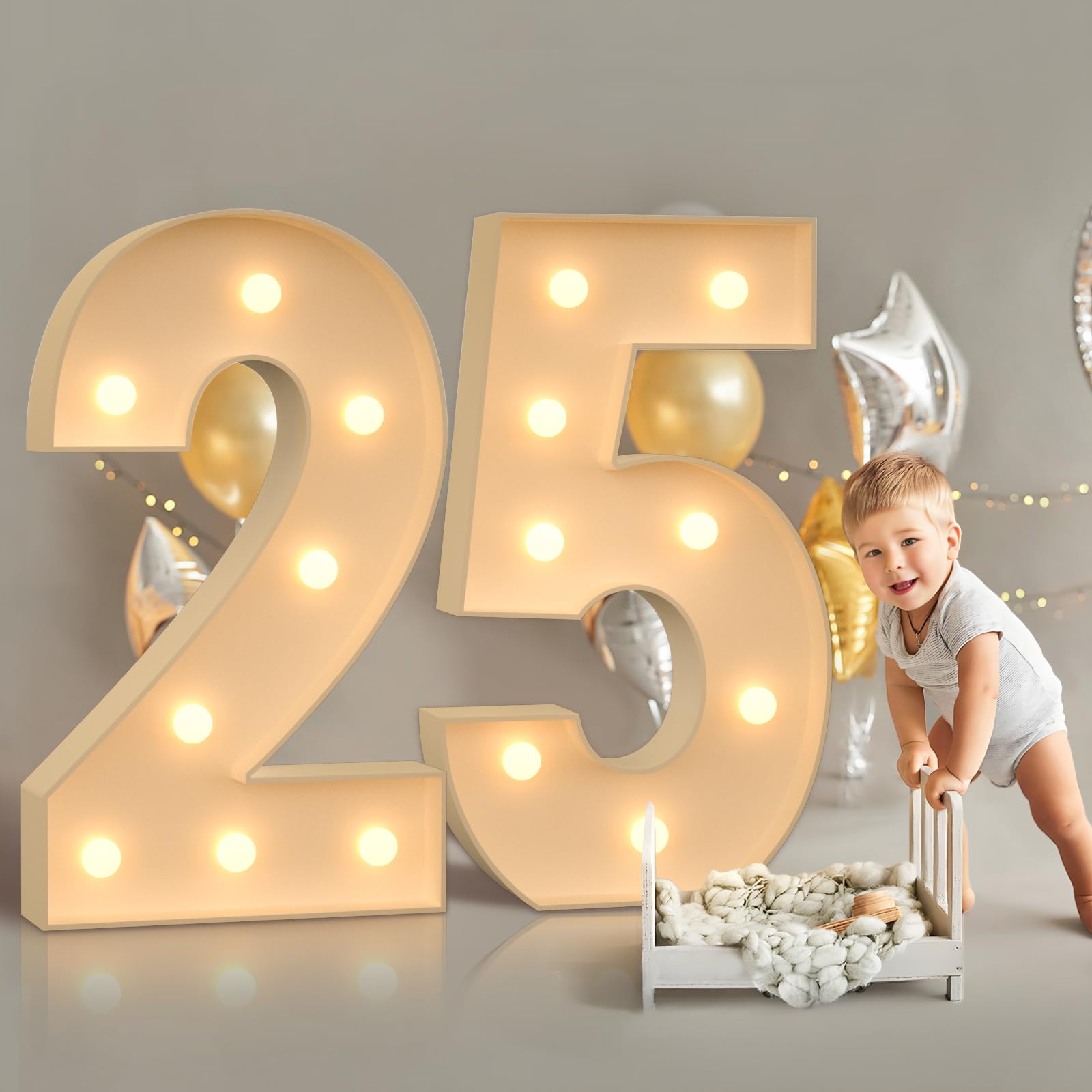 Amazon.com: Marquee Numbers 25, 2025 New Year Decorations, 3FT Light Up ...