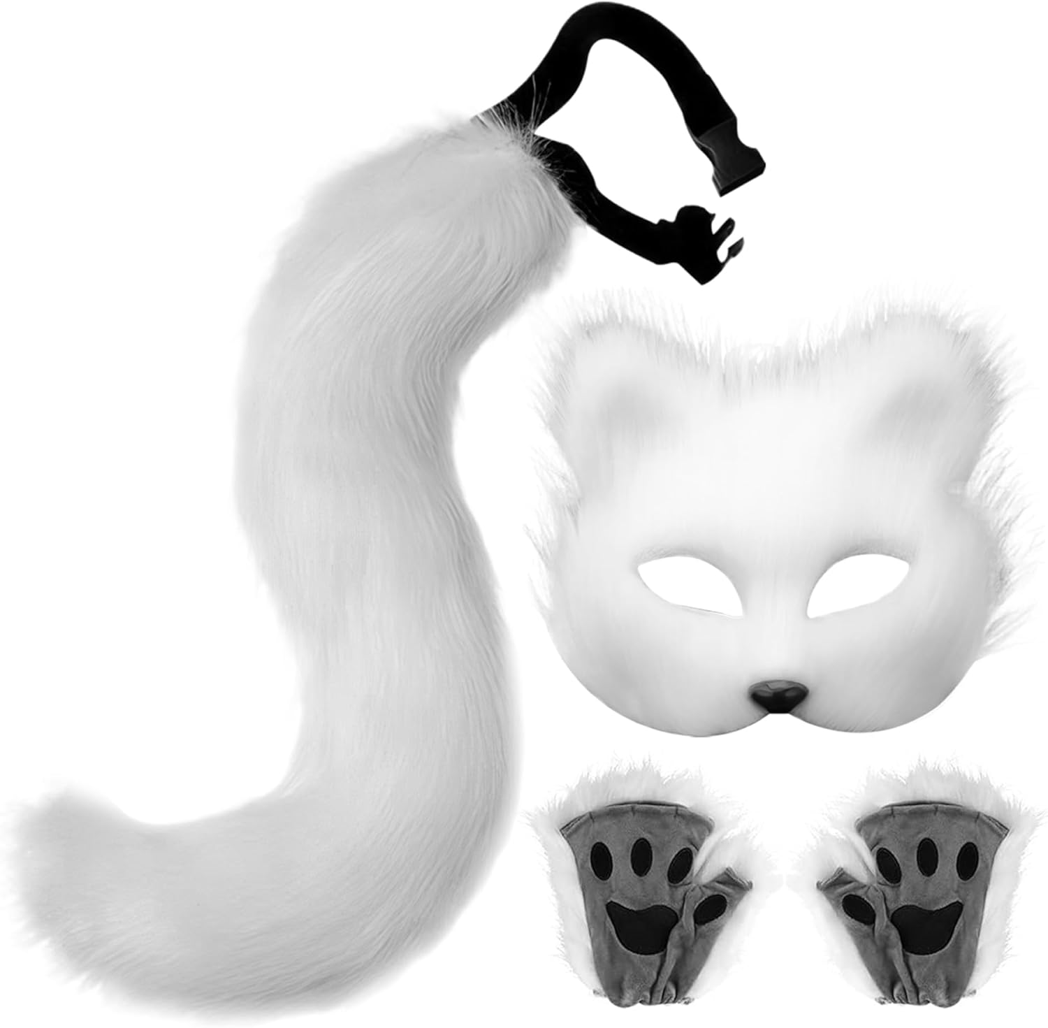 Therian Mask, Furry Tail and Paw Gloves Set Furry Australia | Ubuy