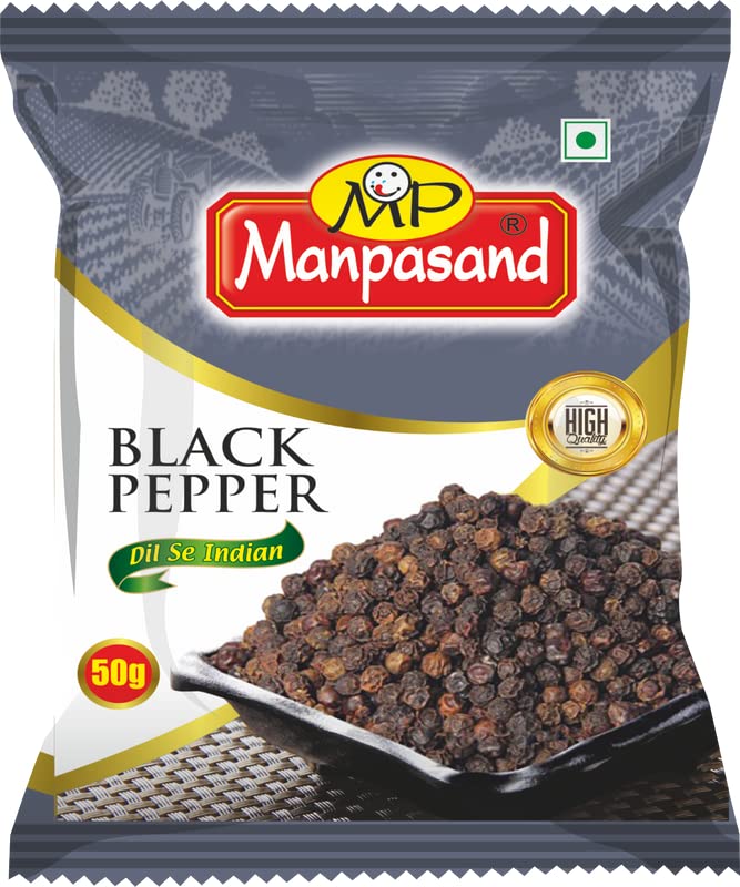 MANPASAND Whole Spices Black Pepper | Kali Mirch |50gm |Pack of 1 ...