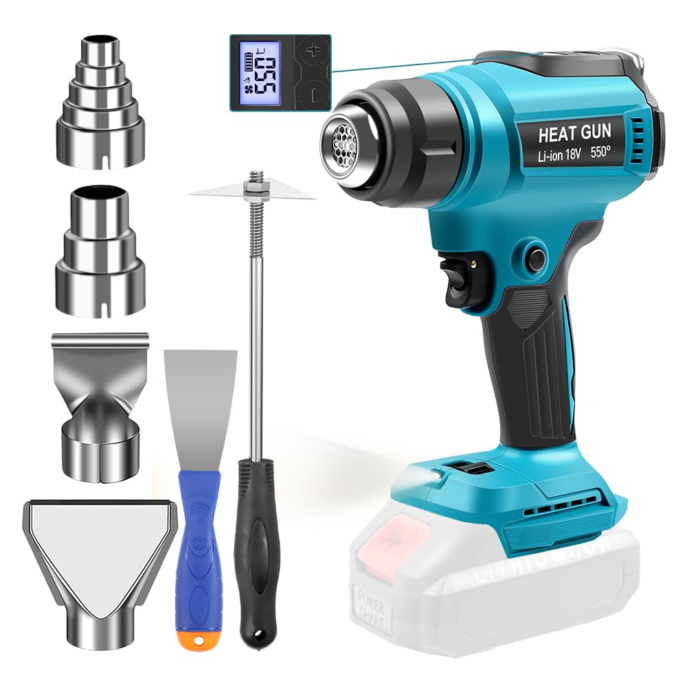 Cordless Heat Gun, Wireless Hot Air Gun for Makita 18v with Digital ...