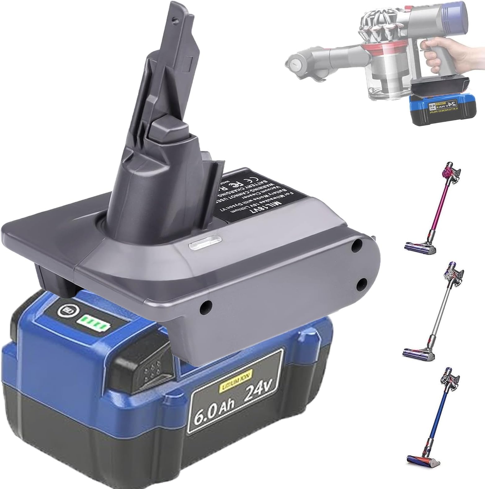 Amazon.com: UNIKI 2-in-1 Adapter for Kobalt 24V Lithium-Ion Battery ...