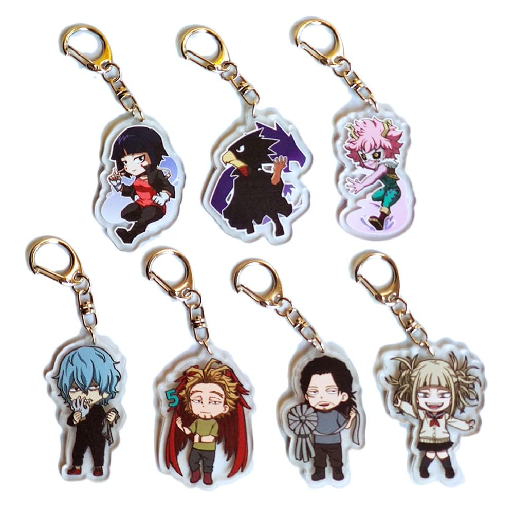 JCvCX MHA Himiko Toga Cosplay Keychains Acrylic Keychain Hawks Costume ...