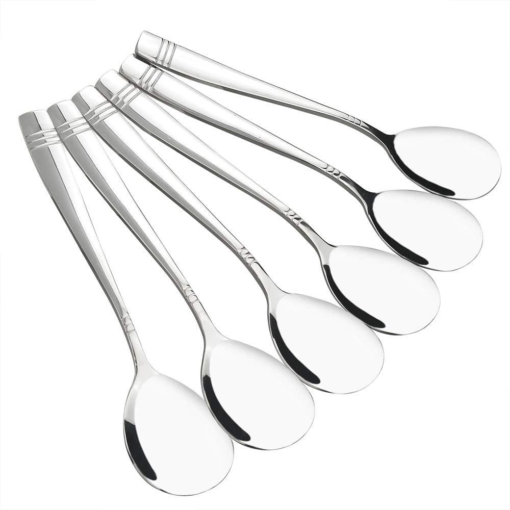 Easymanie Stainless Steel Large Table Serving Spoons Set of 6 : Amazon ...