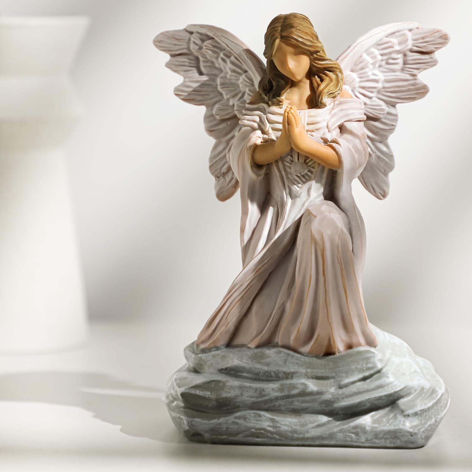 Amazon.com: Touch of Class Charmeine Ivory Angel Table Sculpture ...