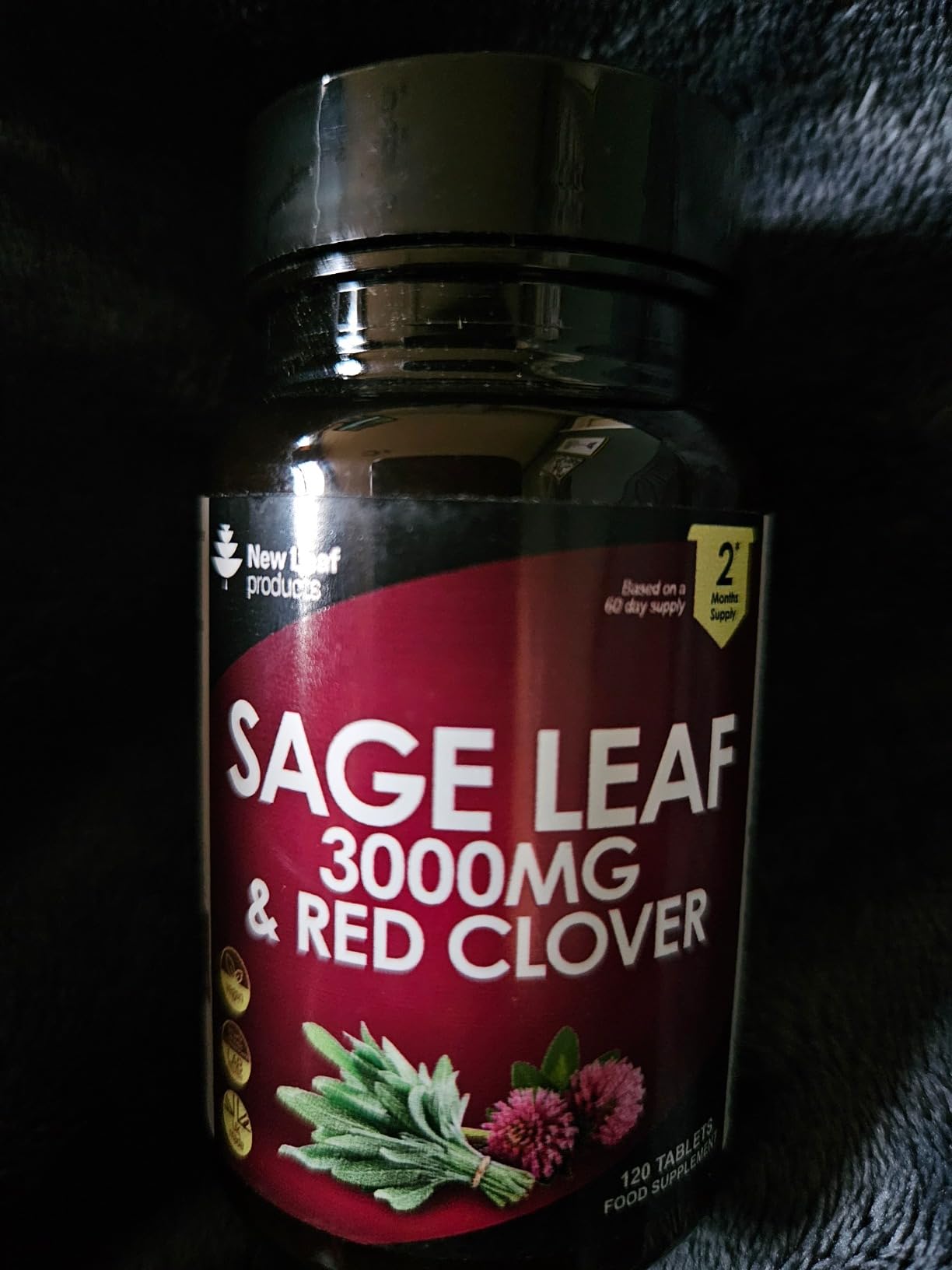 Sage Leaf & Red Clover Tablets for Menopause - 3000mg High Strength ...