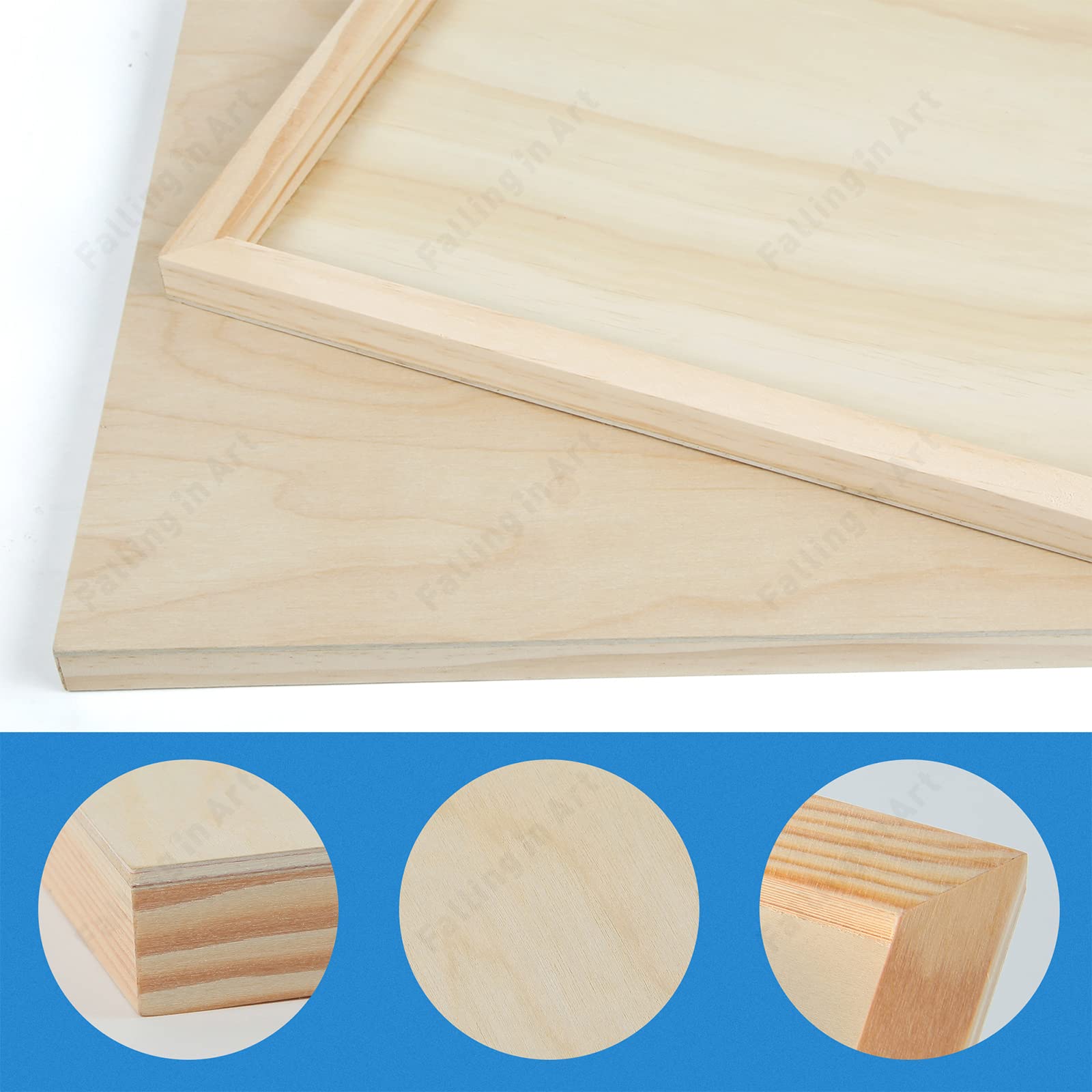 Snapklik.com : Falling In Art Unfinished Birch Wood Panels Kit For Painting