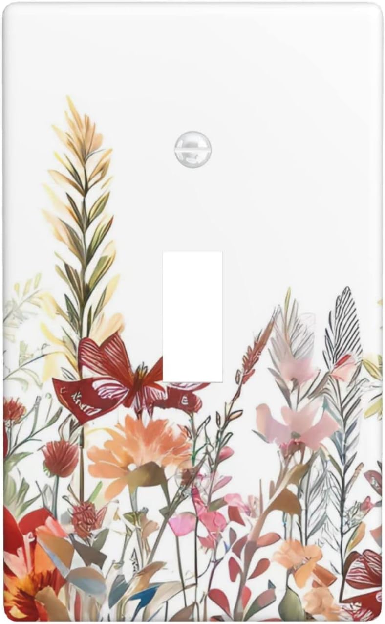 Flowers Light Switch Cover Plate Decorative 1 Gang Toggle Wall Plates ...