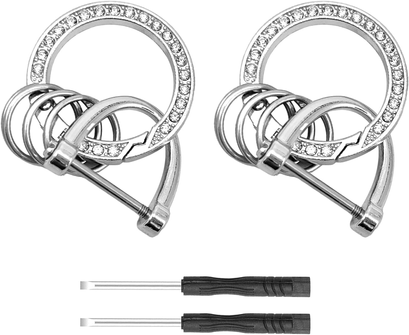 Amazon.com: Sylvil 2PCS Bling Car Keychain, Crystal Diamond Key Fob ...