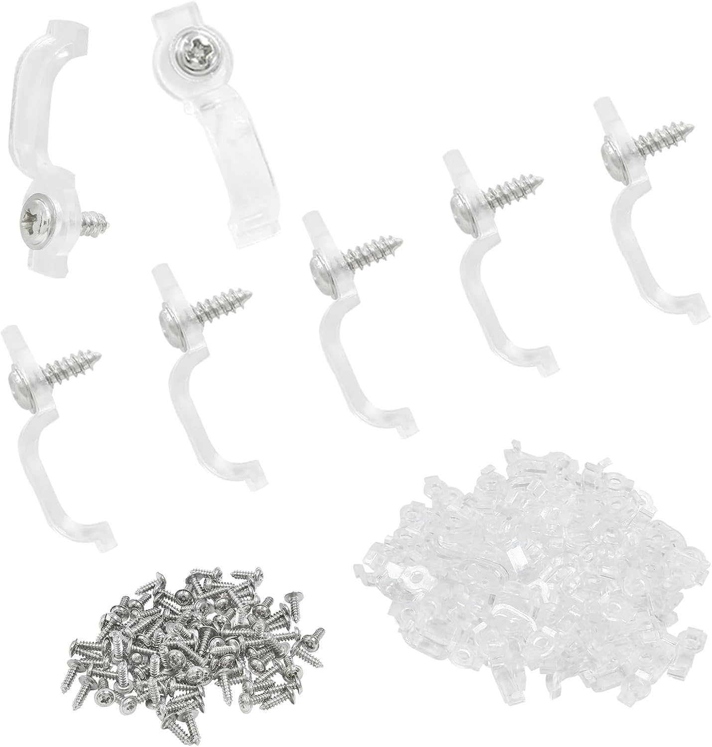 Amazon.com: 200 Pack LED Strip Light Mounting Brackets, Transparent One ...