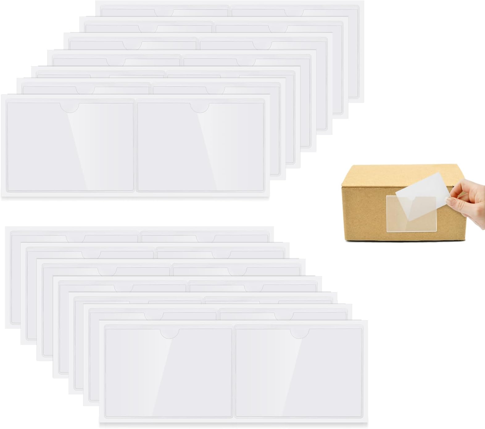 Amazon.com : JIANTA 40 Pack Self Adhesive Pocket, 3 x 5 inch Clear ...