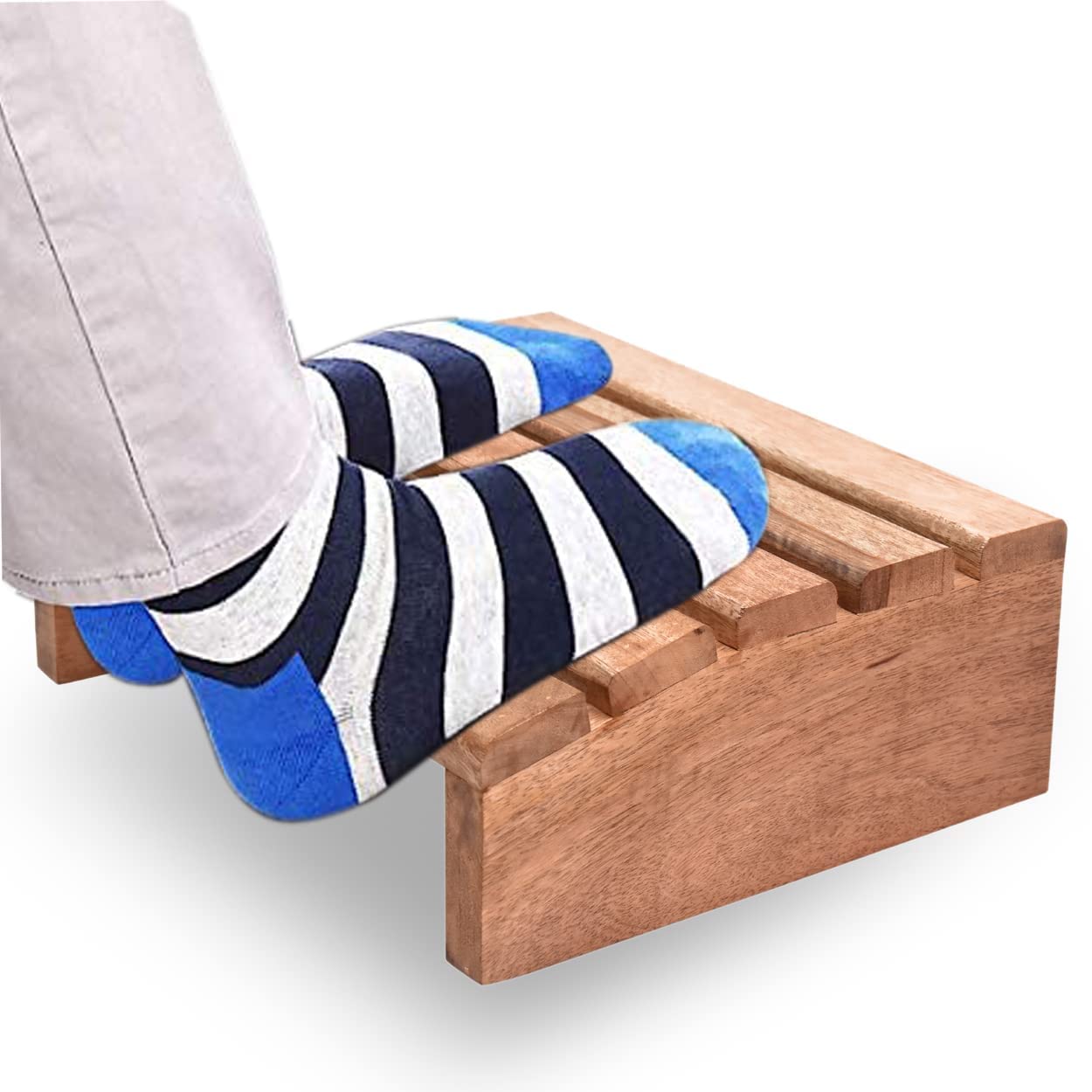 ABHI Fashion Natural Wood Foot Rest Under Table for Office Home Under ...