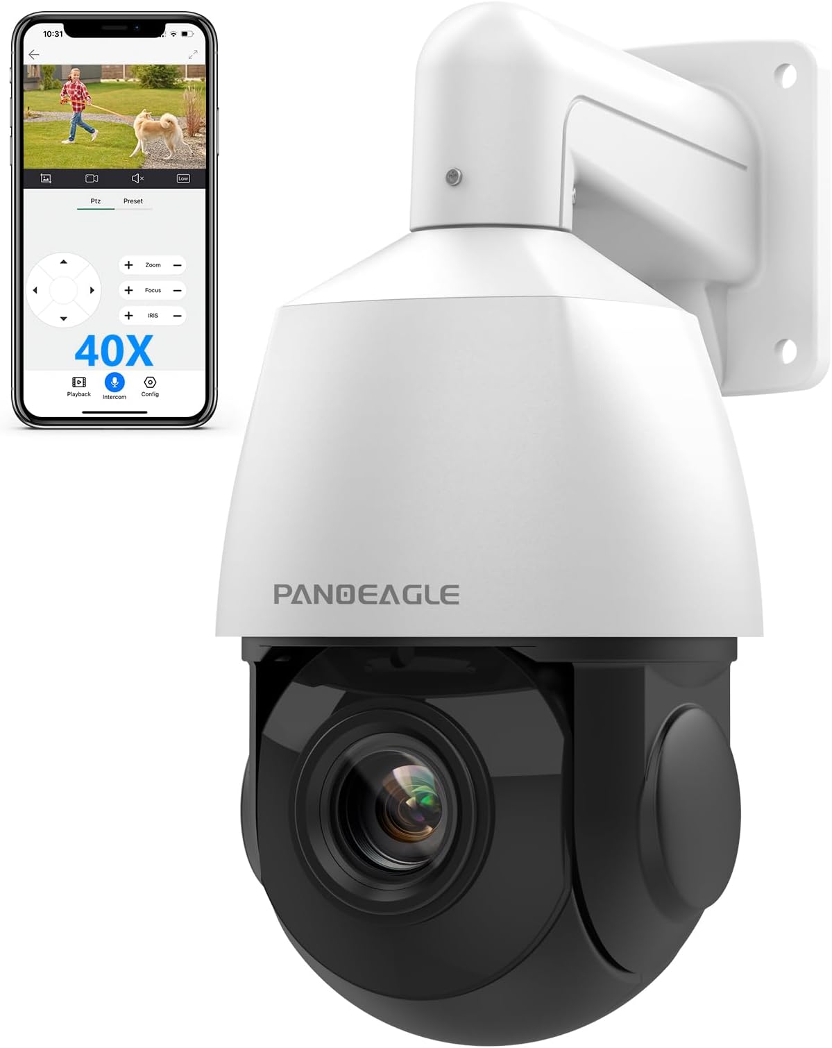 Amazon.com: PANOEAGLE 8MP PTZ Security Camera 40x Optical Zoom, 4K Auto Tracking PoE IP Camera ...