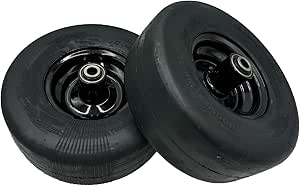 Amazon.com: Hoosier Wheel Set of 2-13x5.00-6 Flat Free Black Wheel Assembly - 3/4 Inch Hub ...