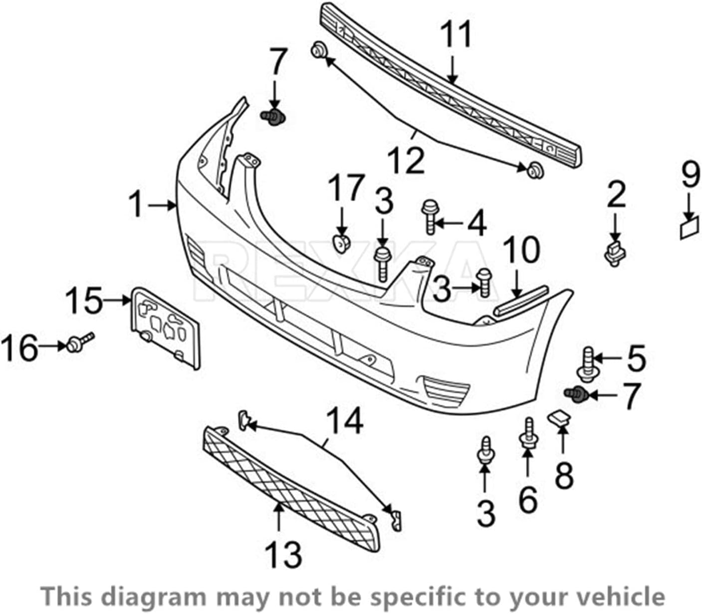 Rexka 10 unids Splash Shield Fender Liner Bumper Cover Clip de ...