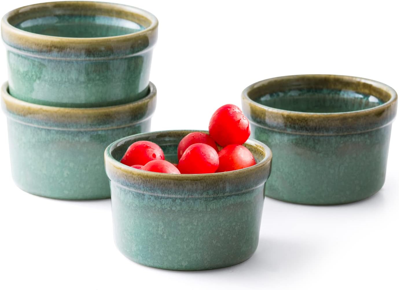 Artcome 5oz 6Pcs Ceramic Ramekin Set - for Pudding, Creme Brulee, Lava ...