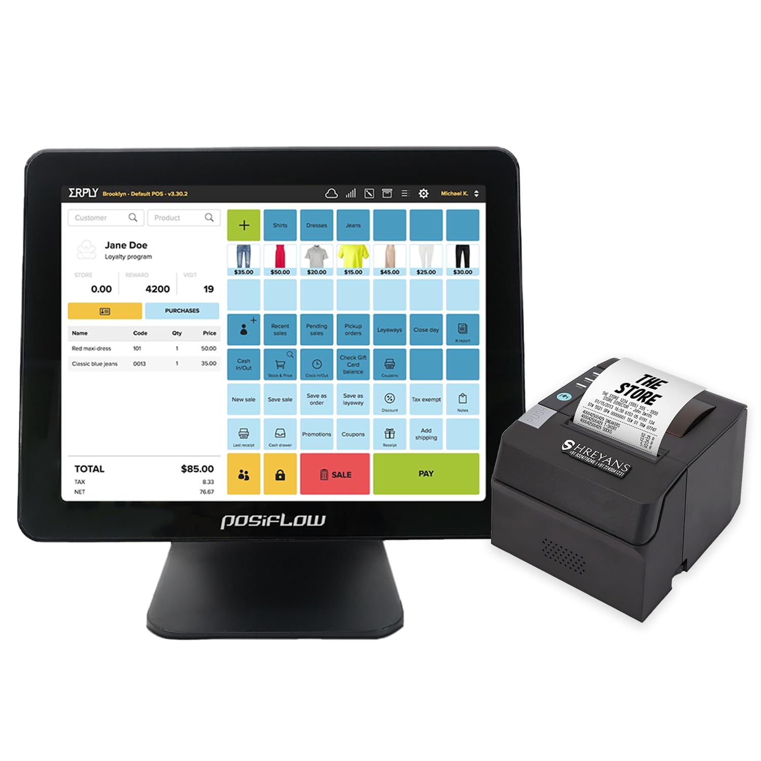 Buy SHREYANS Posiflow Windows Touch POS System with Free Billing ...