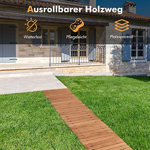Gartenweg Holz Rollbar