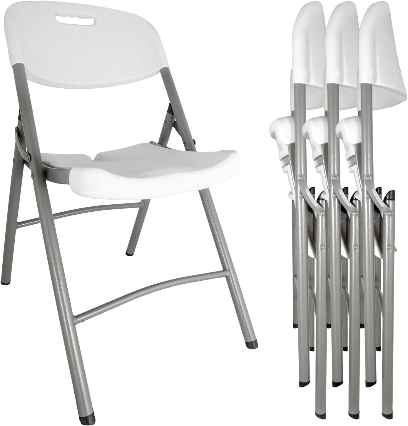 Amazon.com: Plastic Folding Chairs, 350lb Capacity, Stackable, for ...
