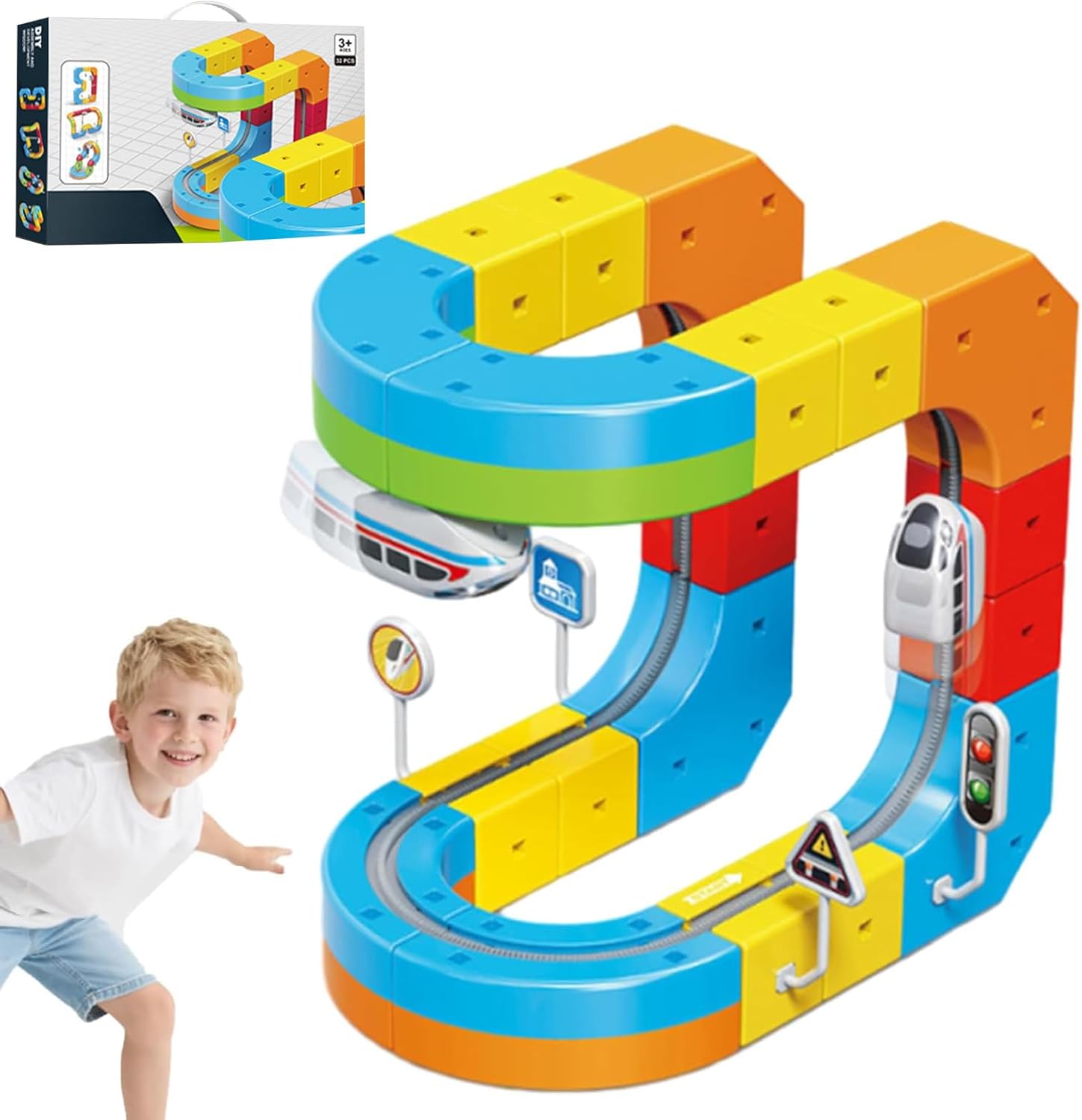 Clickrail Electric Train Set Flexible Race Track, klick Rail Electric ...