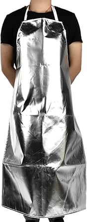 Amazon.com: Ejoyous Heat Resistant Apron, Aluminum Foil Apron 1000°C ...