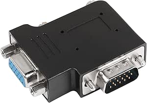 QIANRENON 90 Degree Angle VGA Male to VGA Female Adapter DB15 Male to ...