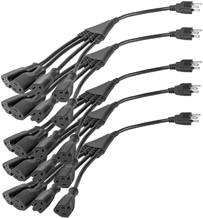 Amazon.com: 5 Way Power Splitter - 1 to 4 Extension Cord Splitter, 1.5 ...