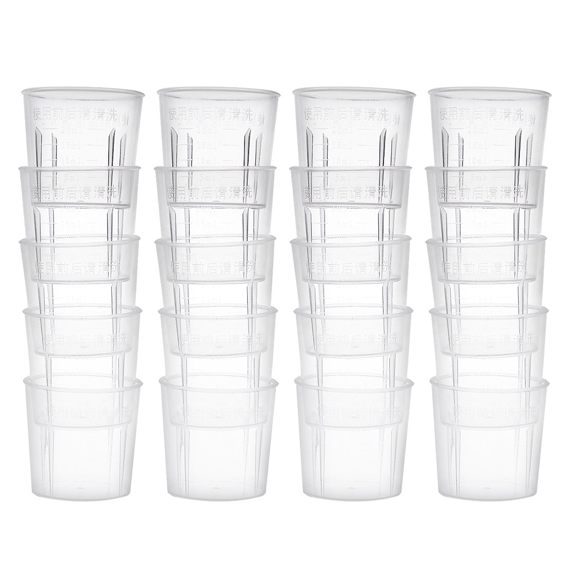 Buy uxcell Measuring Cup 20ml PP Plastic Graduated Beaker Transparent ...