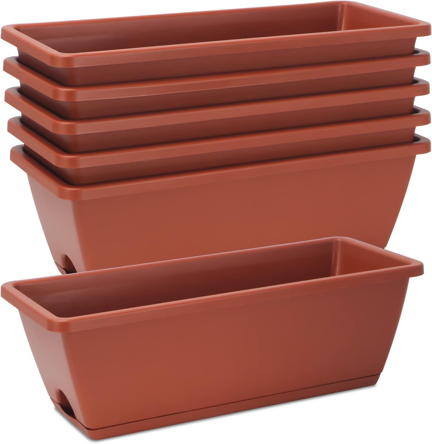 Amazon.com : Fasmov 7 Pack 17 Inches Flower Window Box Plastic ...
