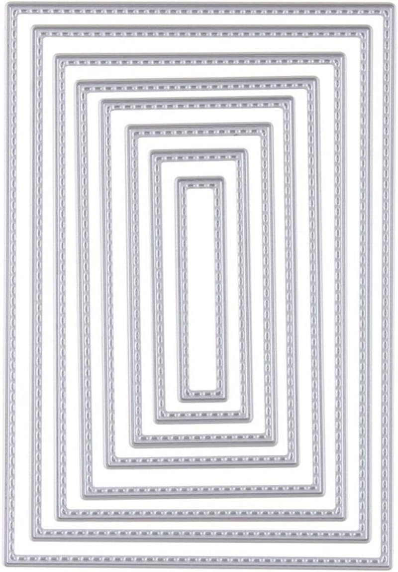 Amazon.com : 7Pcs/Set Rectangle Frame Metal Die Cuts, Stitched ...