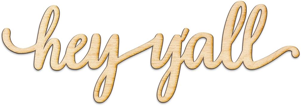 Amazon.com: Woodums – Hey Y’all Script Wooden Wall Art Decor ...