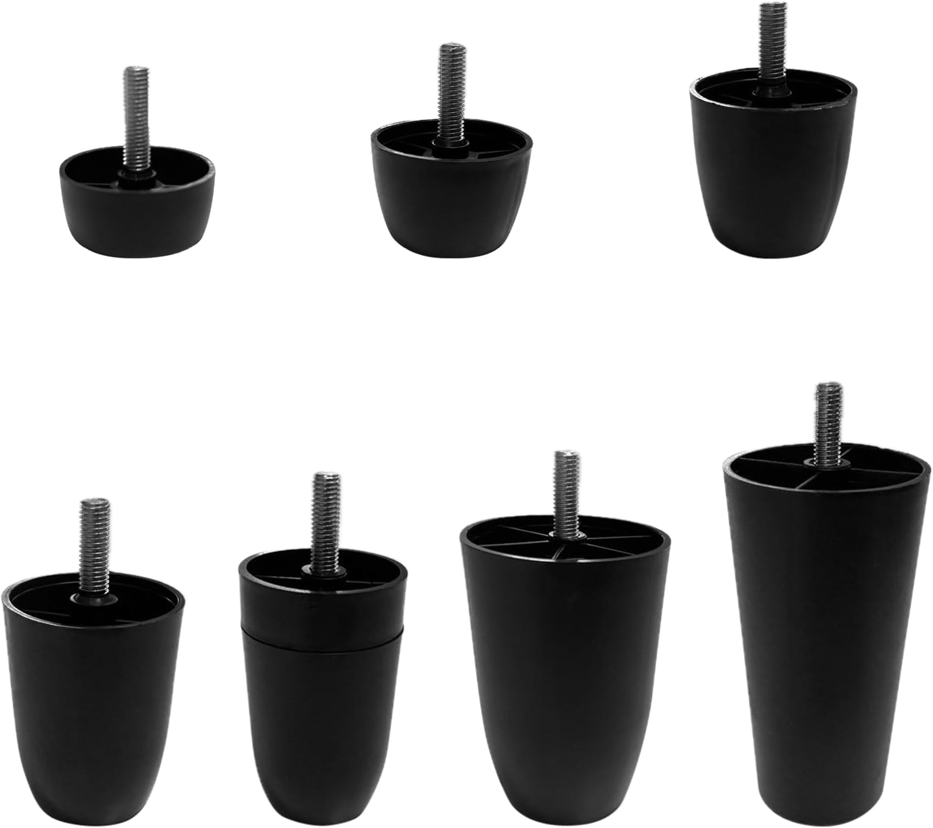 TENDAGGIMANIA Piedini per Mobili, Letto Contenitore, Divano in PVC Nero ...