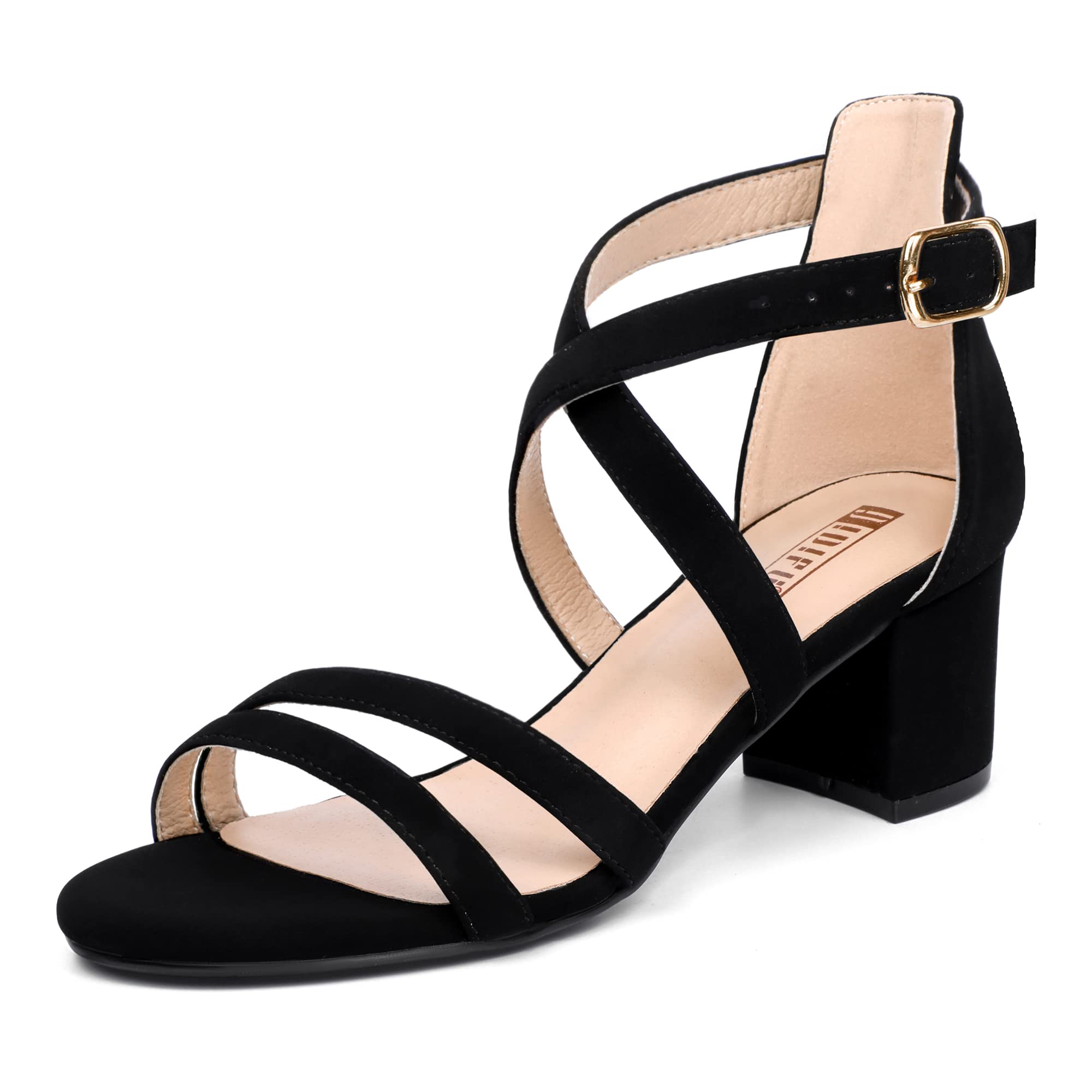Amazon.com | IDIFU Women's Block Low Chunky Heel Strappy Sandals Open ...