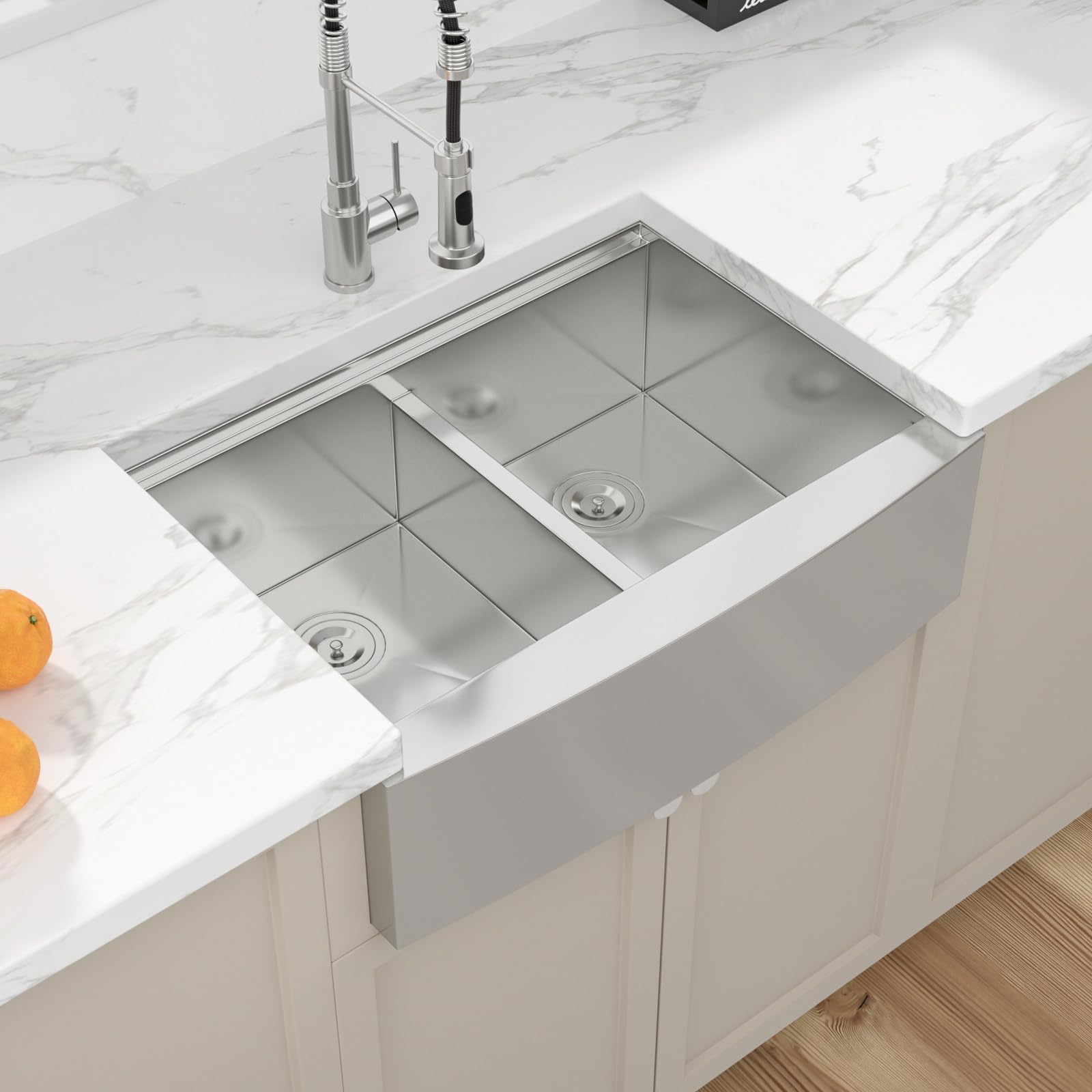 Snapklik.com : 33 Farmhouse Sink Double Bowl - 33x22 Inch Farmhouse ...
