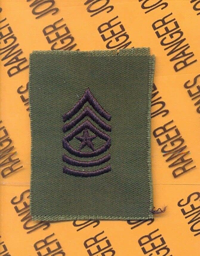 Amazon.com: US Army Enlisted Sergeant Major SGM E-9 OD Sew On Rank ...
