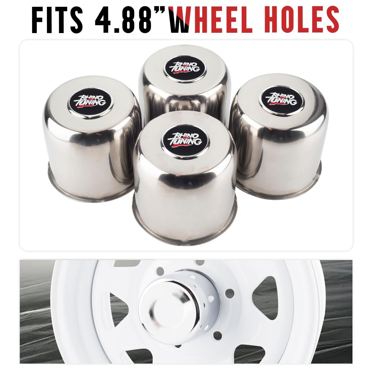 Snapklik.com : RTrhinotuning 4 PCS 4.88in Stainless Steel Trailer Wheel ...