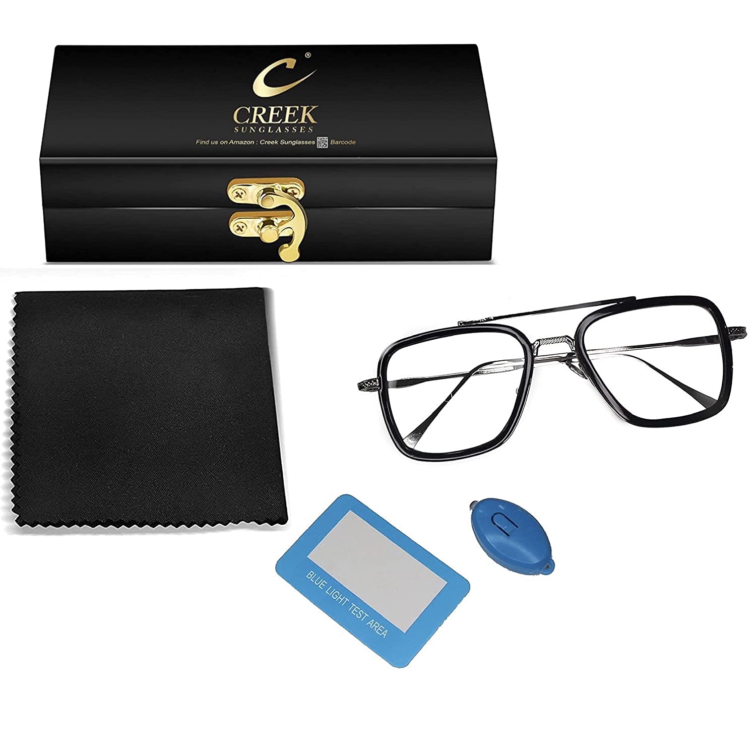 Blue Light Blocking Blue Cut Zero Power anti-glare Retro Square ...