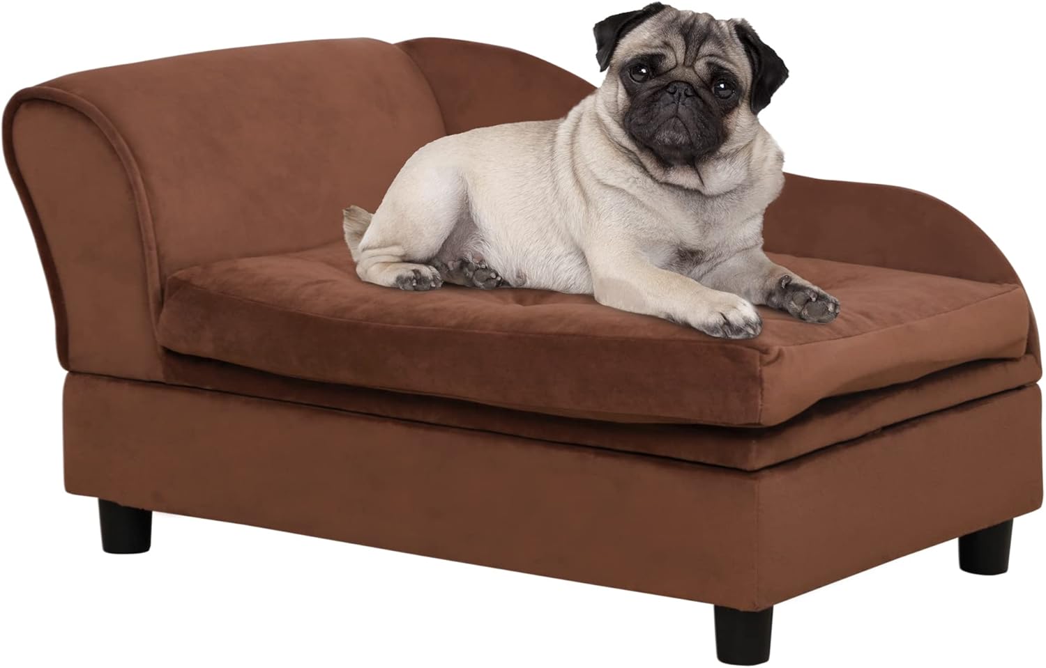 Amazon.com : PawHut Luxury Fancy Dog Bed for Small Dogs with Hidden Storage, Small Dog Couch ...