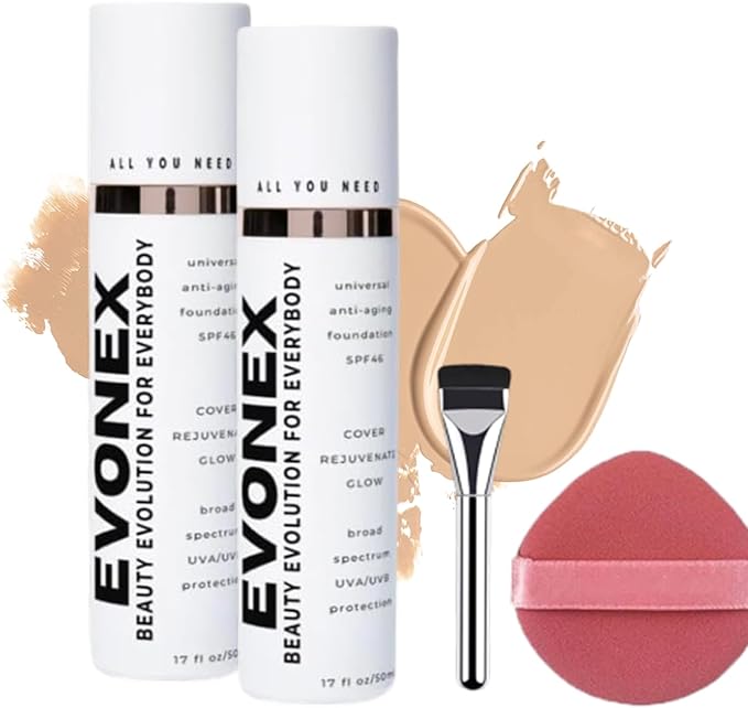 Evonex Age Defy Foundation - Universal Shade, Light Sheer Coverage Tinted Face Sunscreen, Look ...