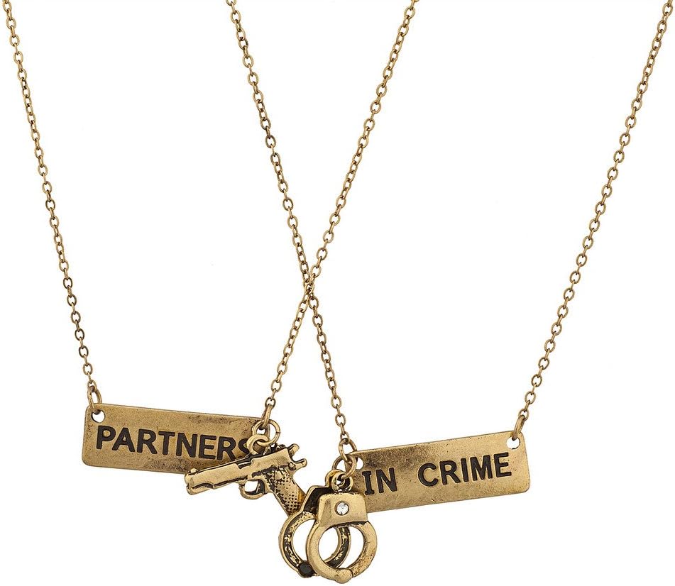Amazon.com: LUX ACCESSORIES Partners in Crime Handcuff Hand Cuff Gun ...