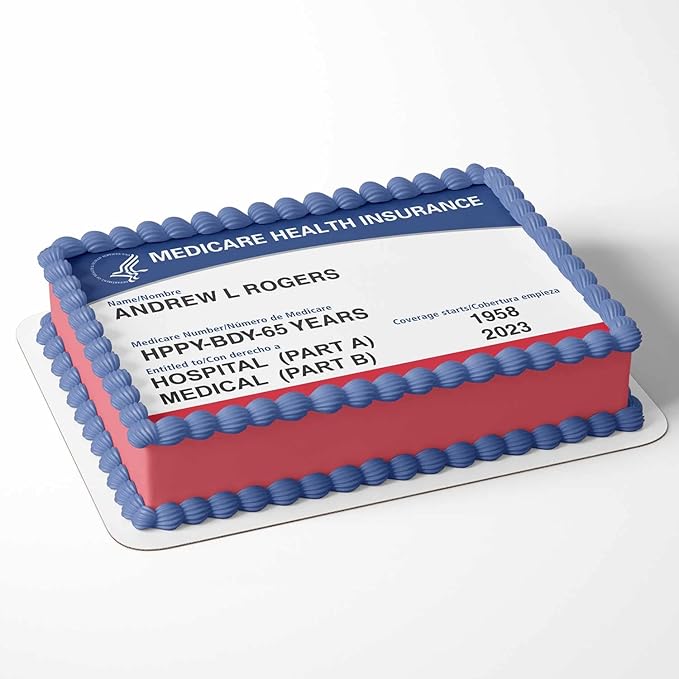 Amazon.com: Medicare Card Holder Edible Cake Image Topper Birthday Cake ...