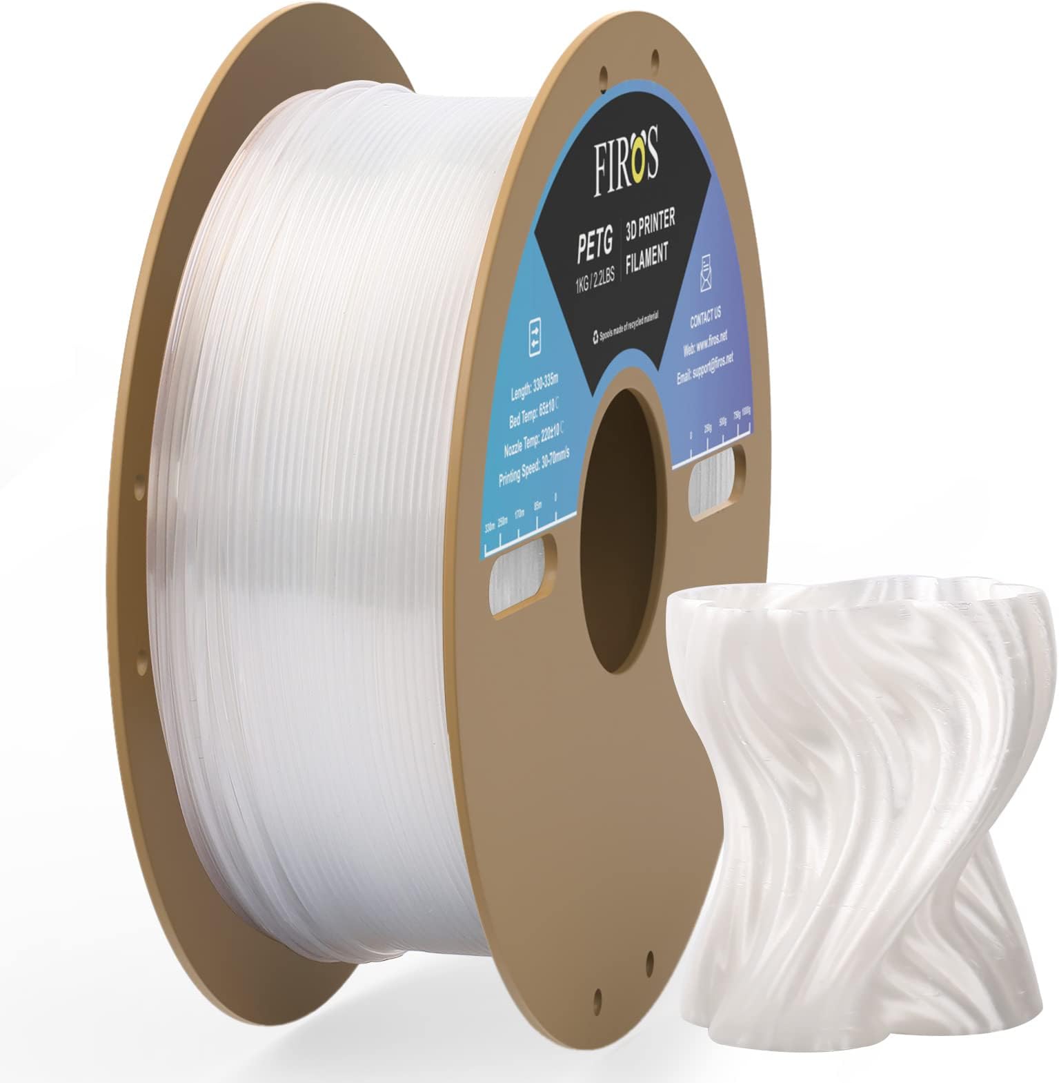 Amazon.com: HZST3D 3D Printer Clear PETG Filament 1.75mm 1KG 3D ...