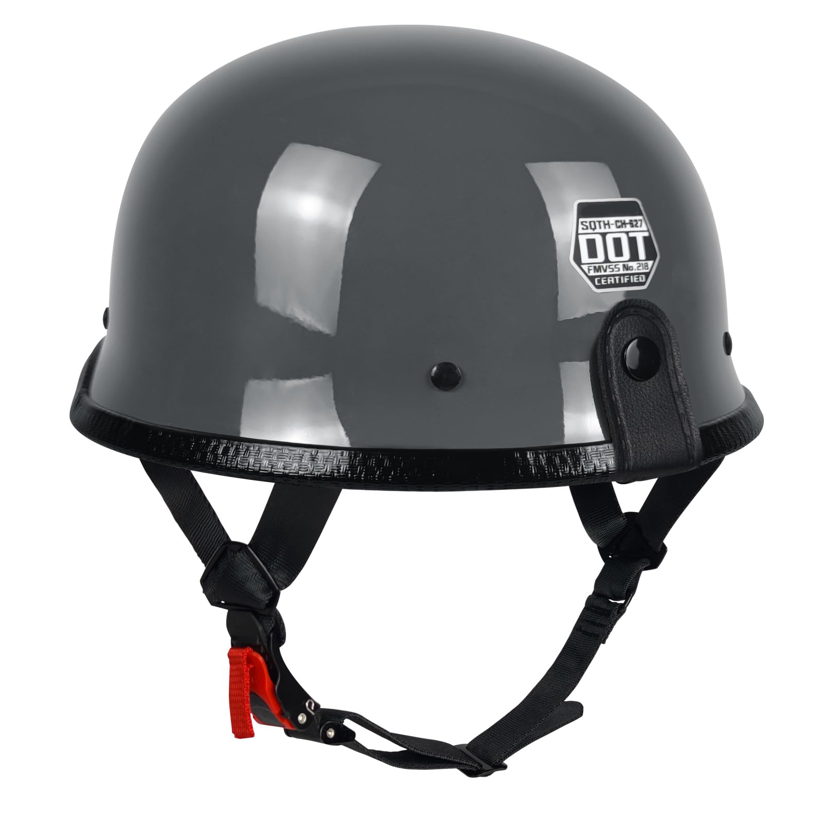 German Style Motorycle Half Helmet, DOT Retro Men Heavy Duty Half Skull ...