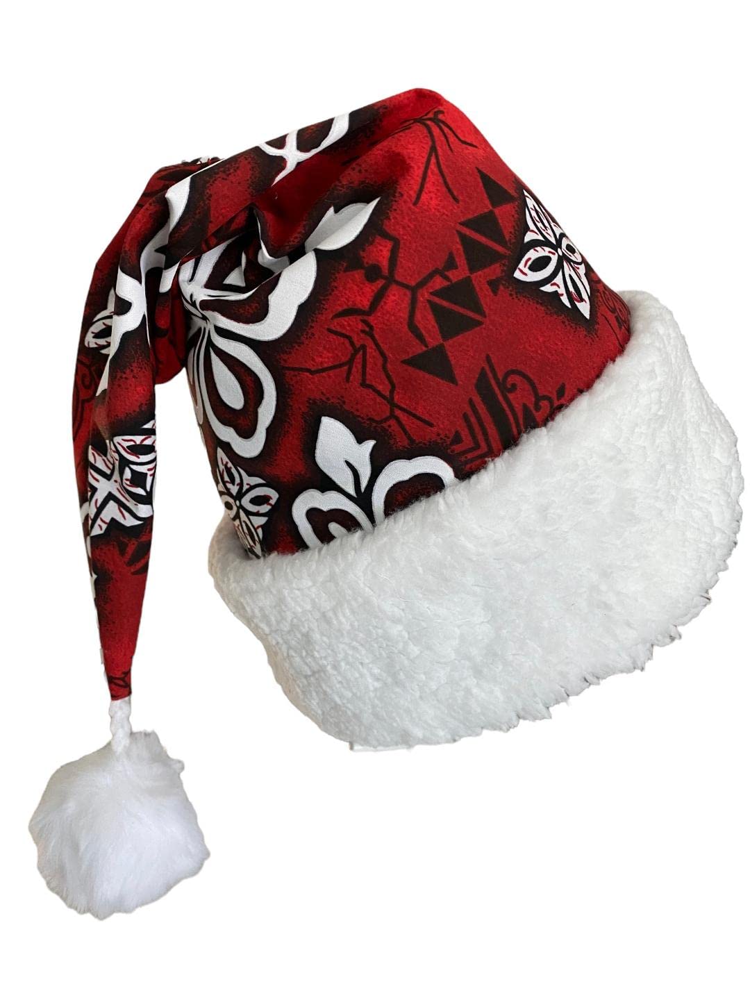 Amazon.com: Red Tropical Hawaiian Santa Hat, Tropical Island Christmas ...
