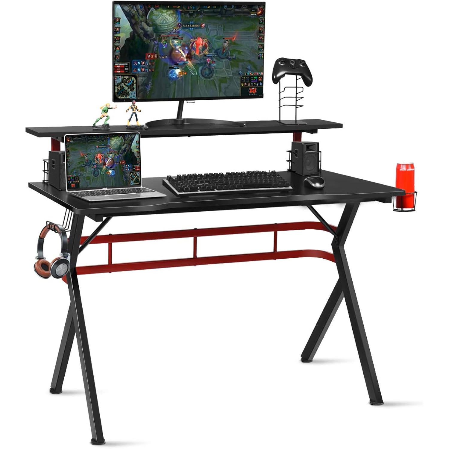 Amazon.com: Tangkula Gaming Desk, Professional Gamer Workstation with ...
