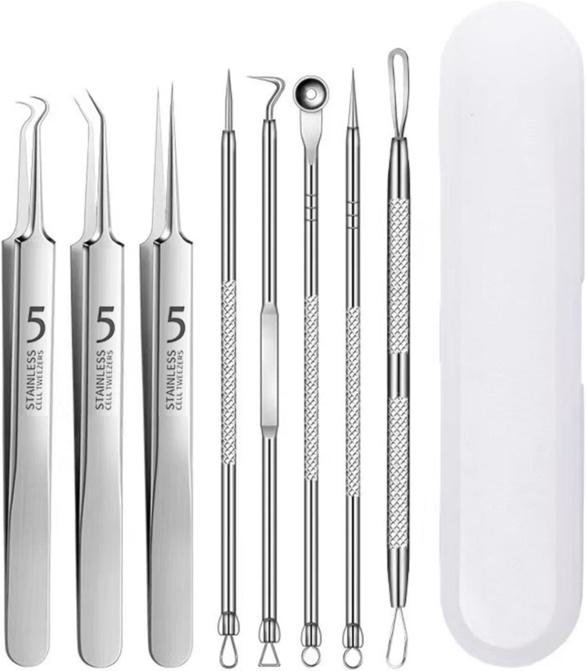 Amazon.com: XEAOHESY 8 Pieces Stainless Steel Acne Needle Blackhead ...