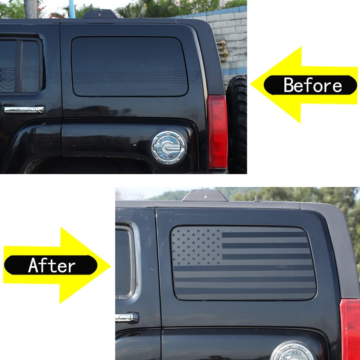 Buy American Flag Vinyl Rear Side Window Decals Compatible with Hummer ...